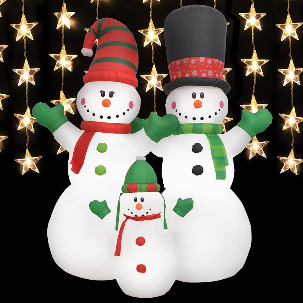 The Holiday Aisle® Inflatable Snowman Family Xmas Decoration with LEDs ...