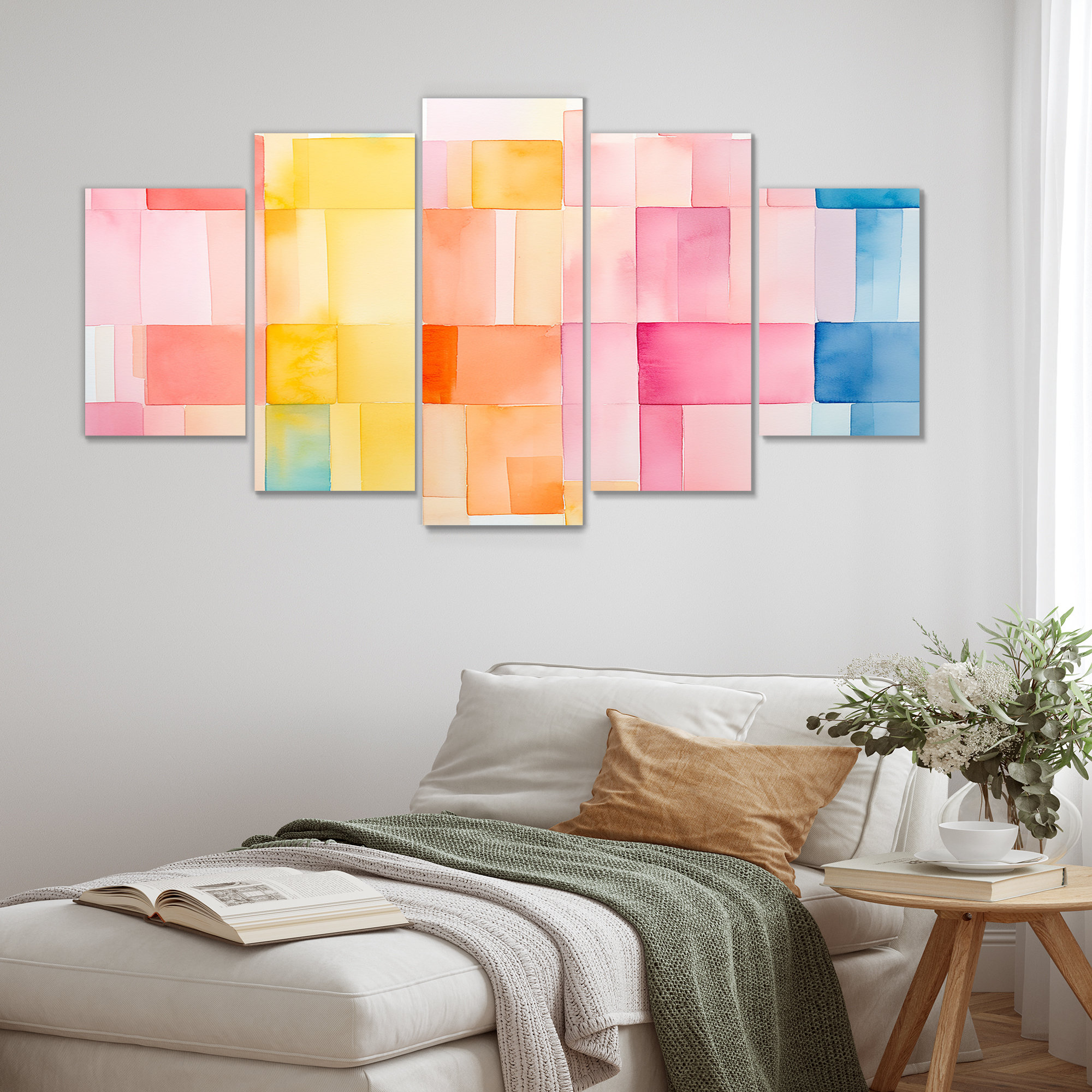 Ivy Bronx Paster Color Cubes Patterns III - Abstract Geometric ...