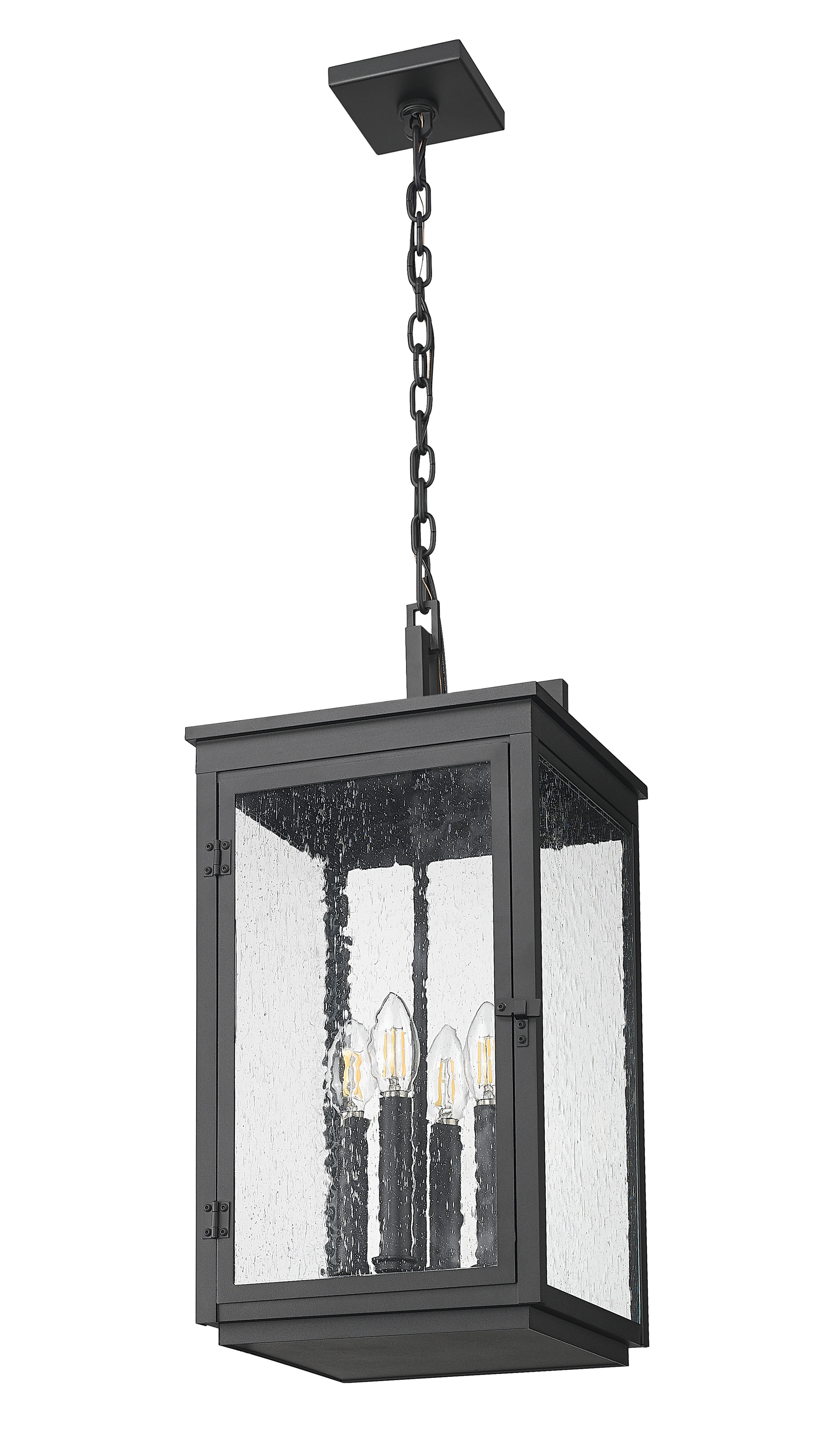 17 Stories Hartwell Sand Black 5 Light Outdoor Chain Mount Ceiling ...