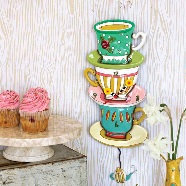 Allen Designs Spot of Tea Stacked Cups Battery Operated Sculpted ...
