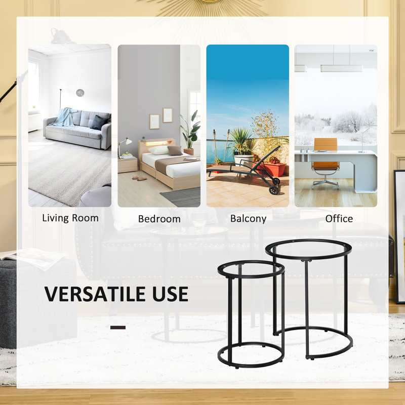 Ebern Designs Rodmun Ebern Designs Set of 2 Nesting Coffee Tables with ...