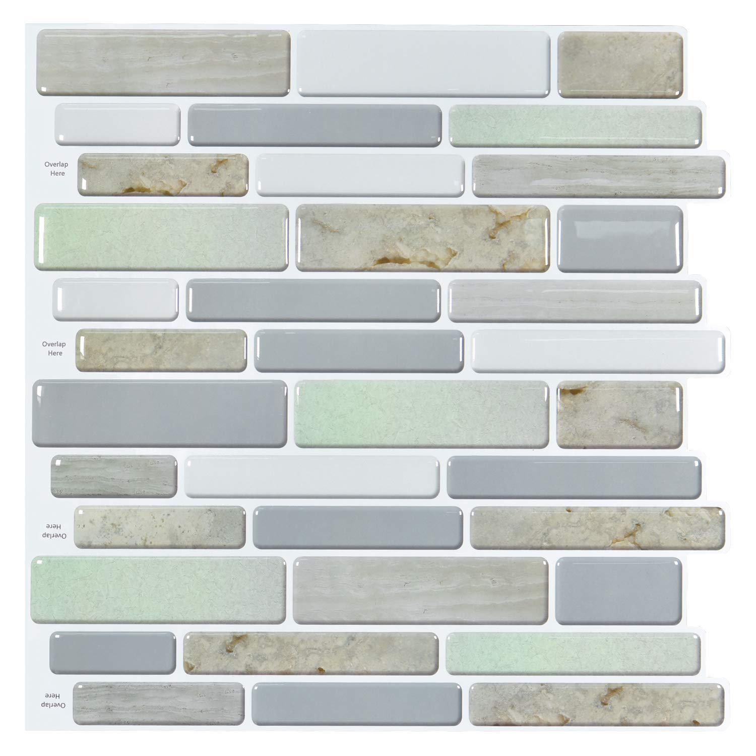 Fashion Finesse 10-Sheet Peel And Stick Backsplash For Kitchen In Jade ...