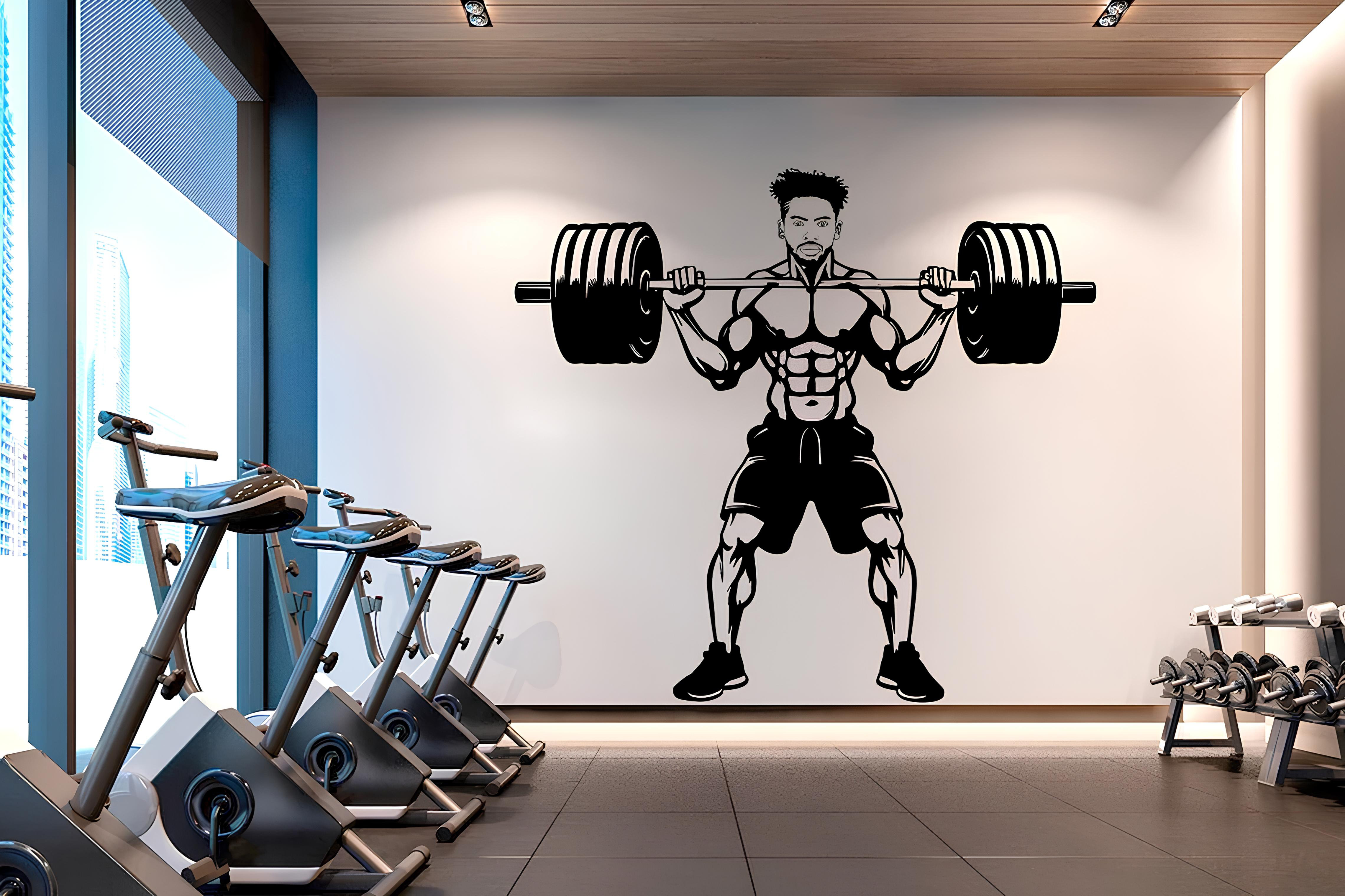 Winston Porter Gym Lifting Weights Wall Decal | Wayfair