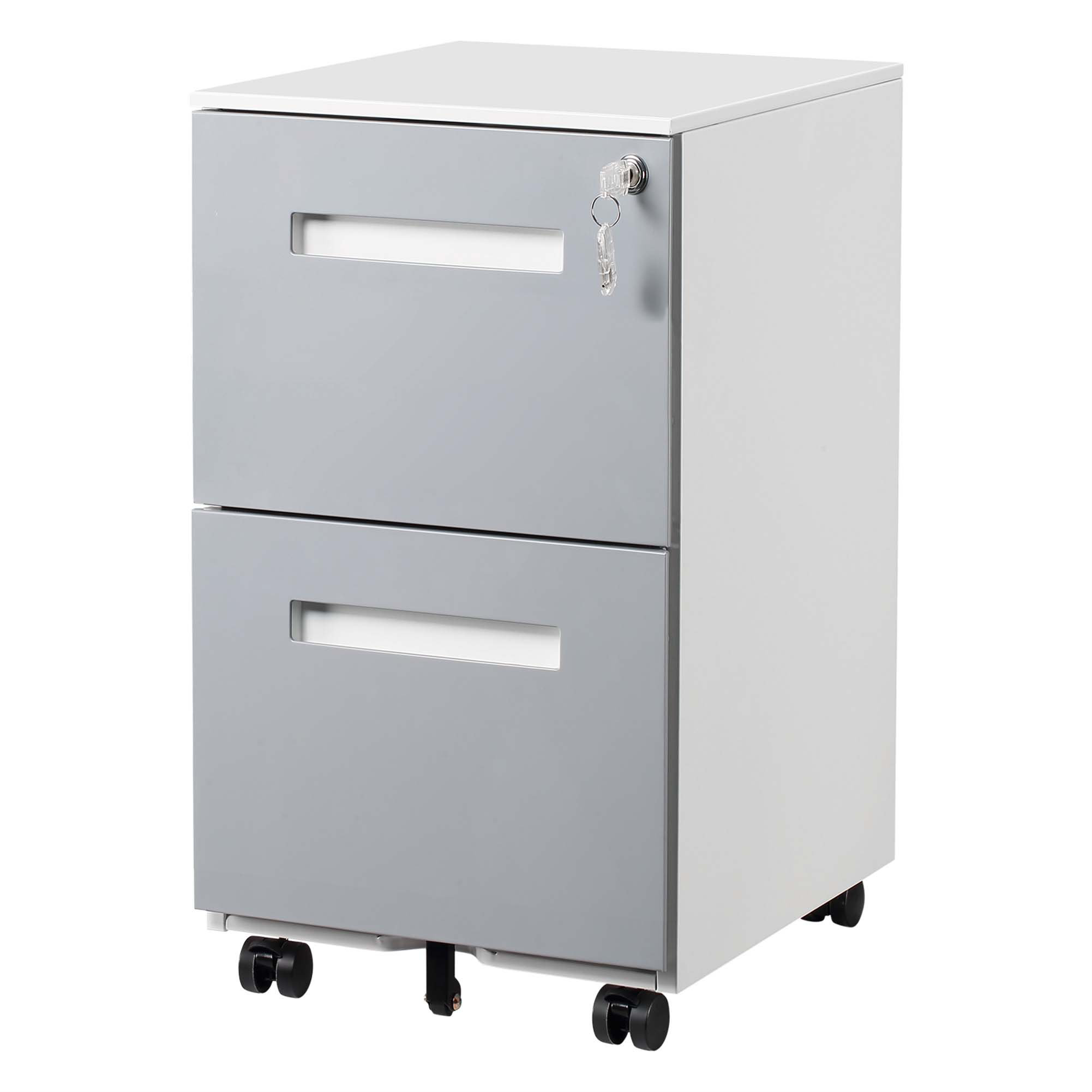Latitude Run® 2 Drawer Mobile Locking File Cabinet, Rolling Filing ...