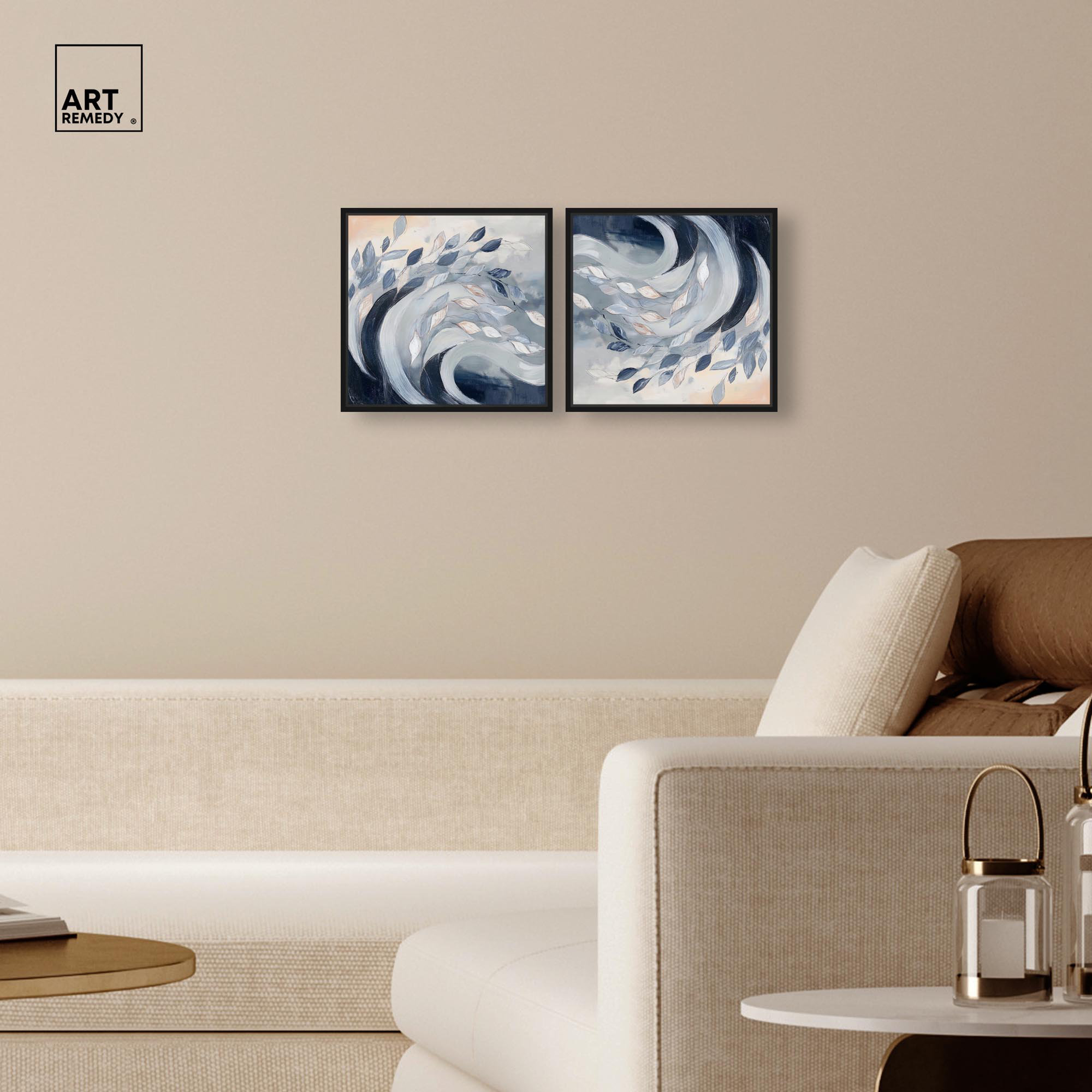 Art Remedy Waves of Verdure Set Canvas Flowy Abstracts by Art Remedy ...