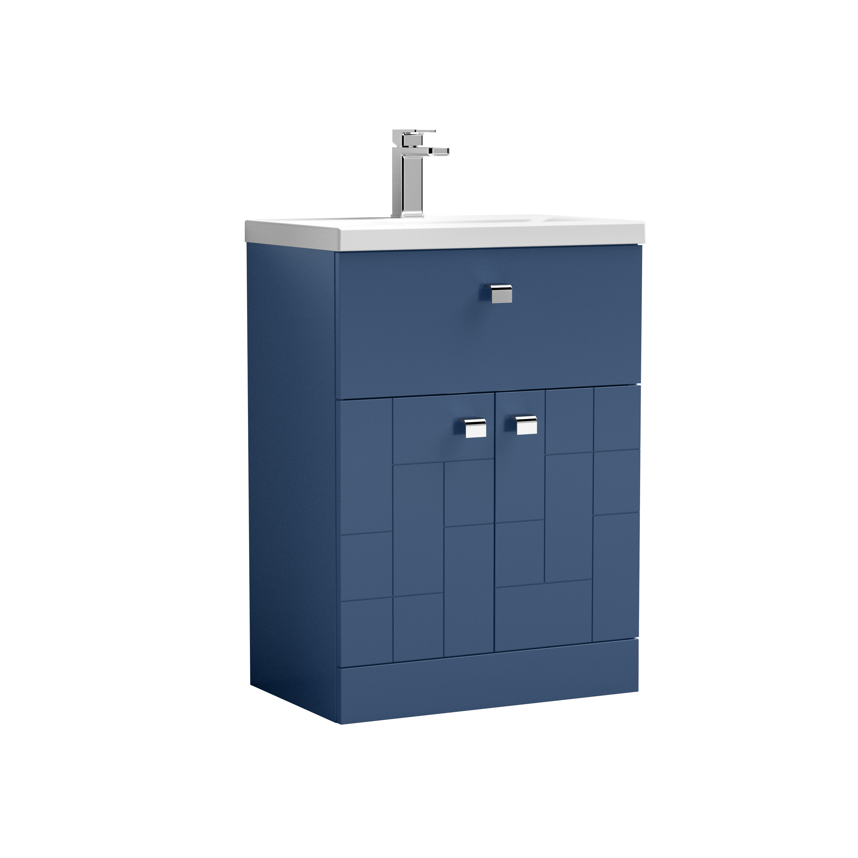 Nuie Blocks 610mm Single Bathroom Vanity with Integrated Vitreous China ...