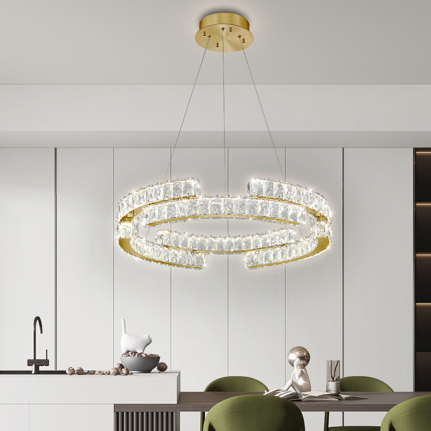 Mercer41 Treyden 1 - Light Stainless Steel LED Crystal Pendant | Wayfair