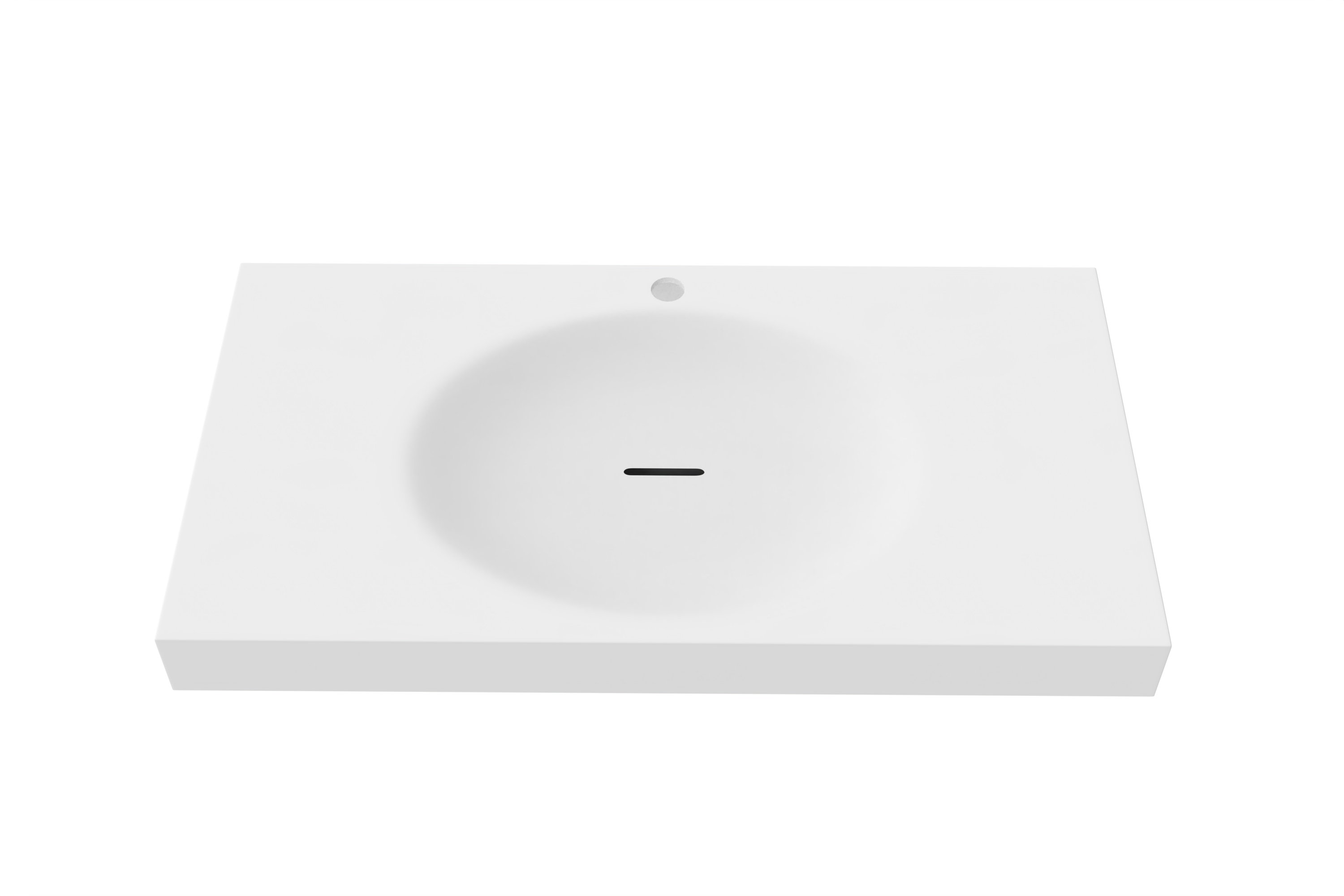 CastelloUSA Darleen 36" Solid Surface Thin Rectangular Wall Mount ...