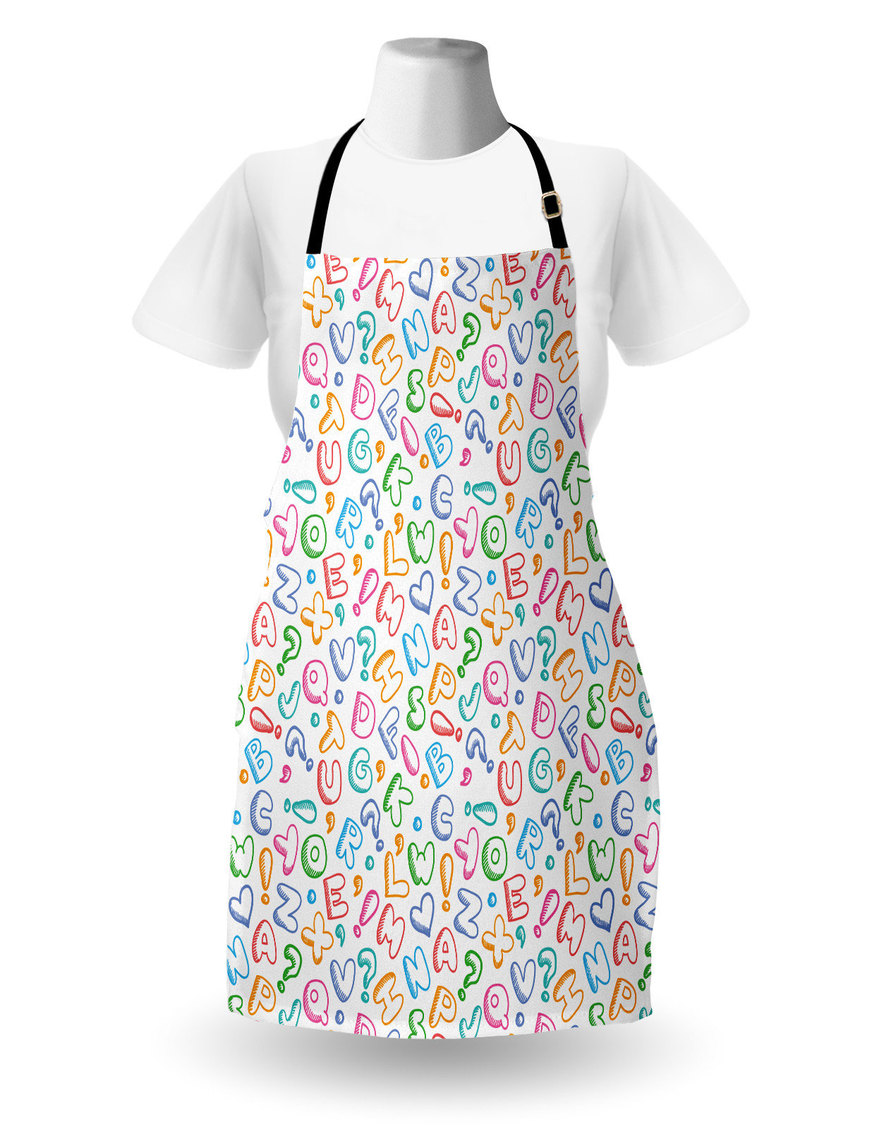 East Urban Home Alphabet Apron Unisex, Colored Letters, Adult Size ...