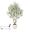 Primrue Artificial Olive Tree with Warm White Spotlight & Planter ...