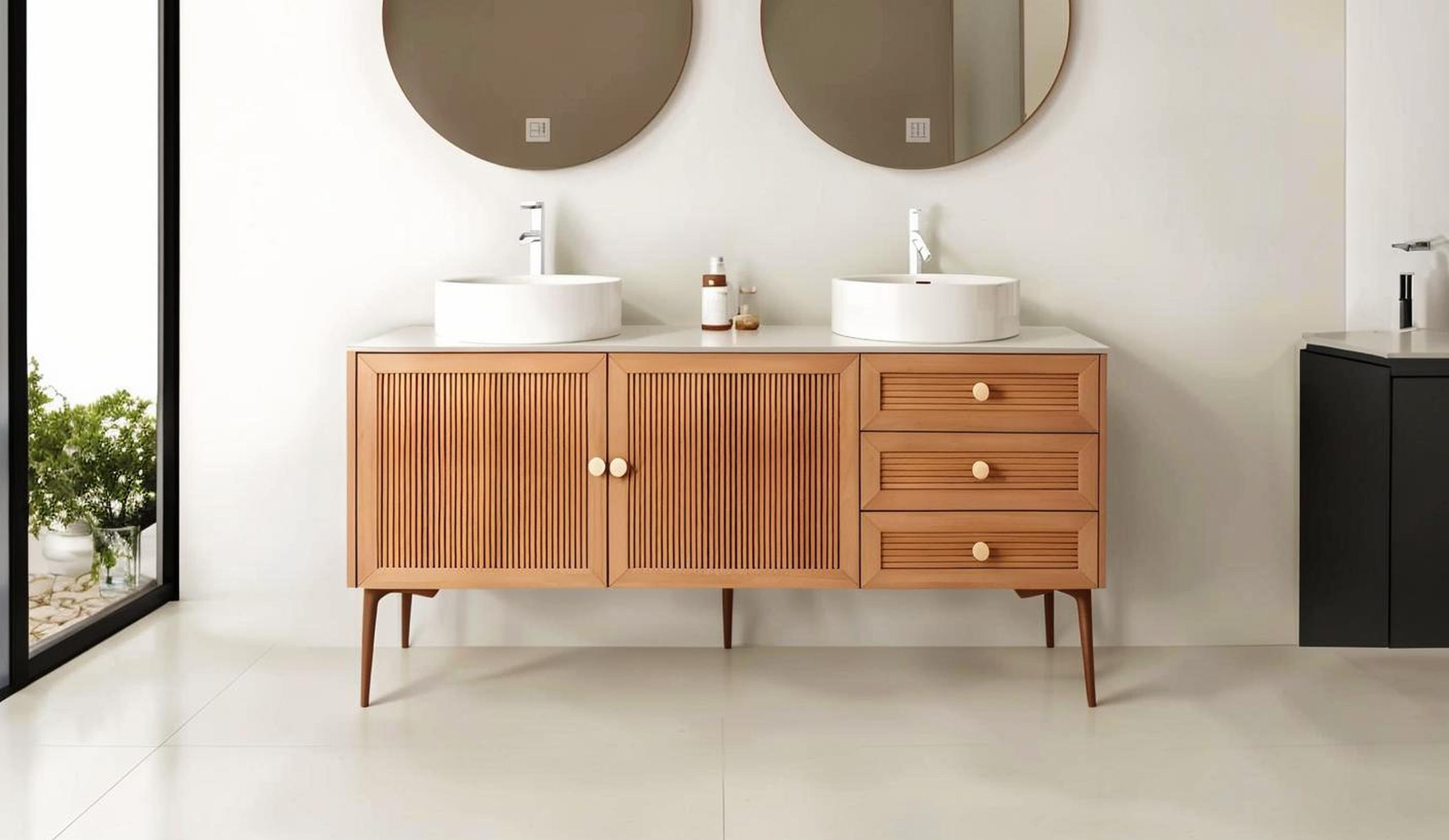 Corrigan Studio® 60" Freestanding Bathroom Vanity With Dual Sinks ...