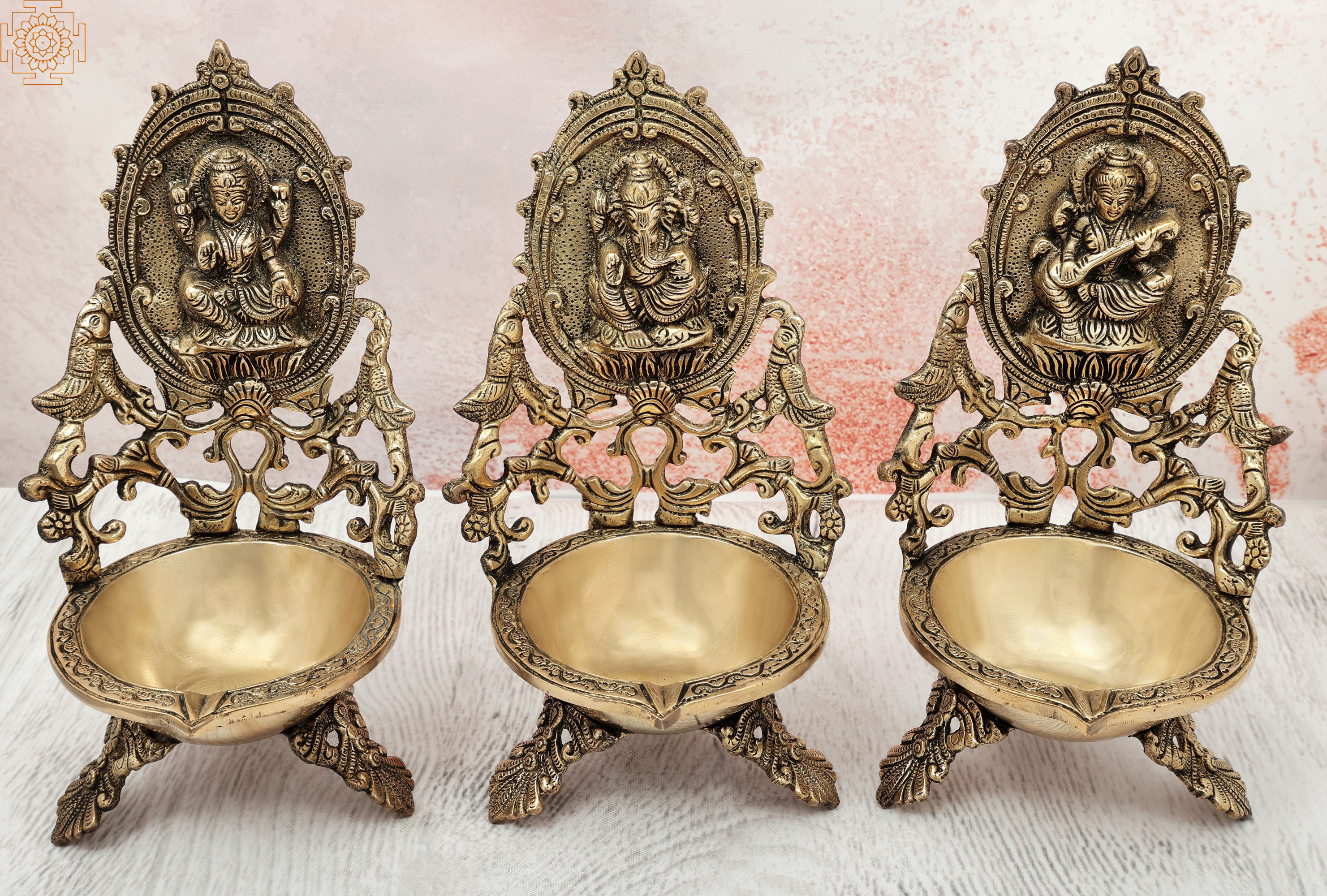 Bungalow Rose Lakshmi Ganesha Saraswati Dia Statue | Wayfair