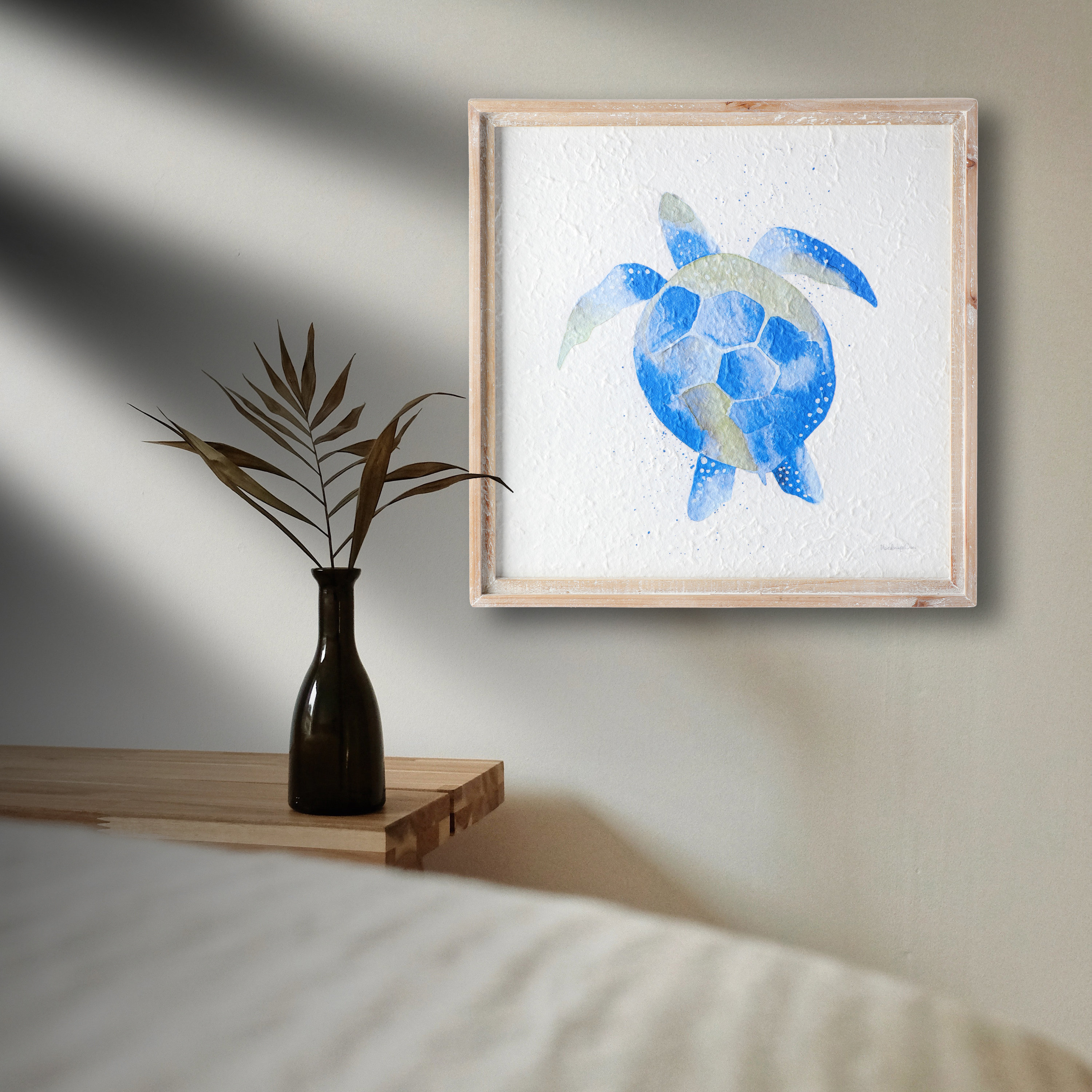 Bay Isle Home™ Framed Turtle Print 16.5X16.5" Framed On MDF Painting ...