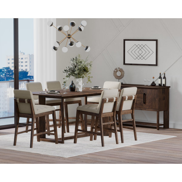 Latitude Run® Laneway Gathering Table Set with Upholstered Chairs | Wayfair