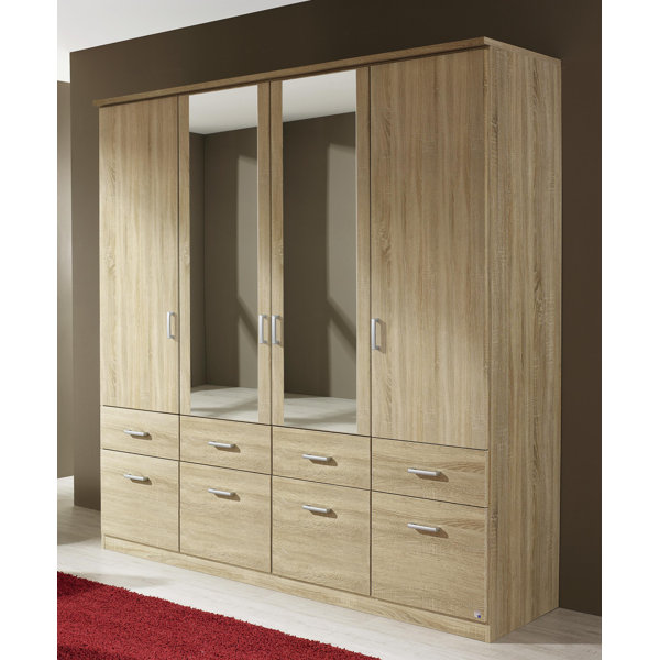 Rauch Bremen Revolving Door Wardrobe 4 Doors with Mirror and 8 Drawers ...