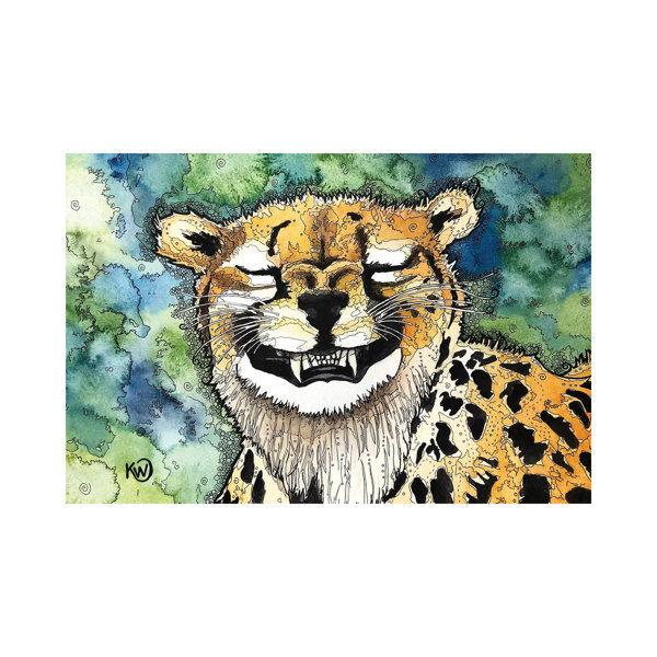 Latitude Vive Grinning Cheetah by Kim Winberry - Wrapped Canvas ...