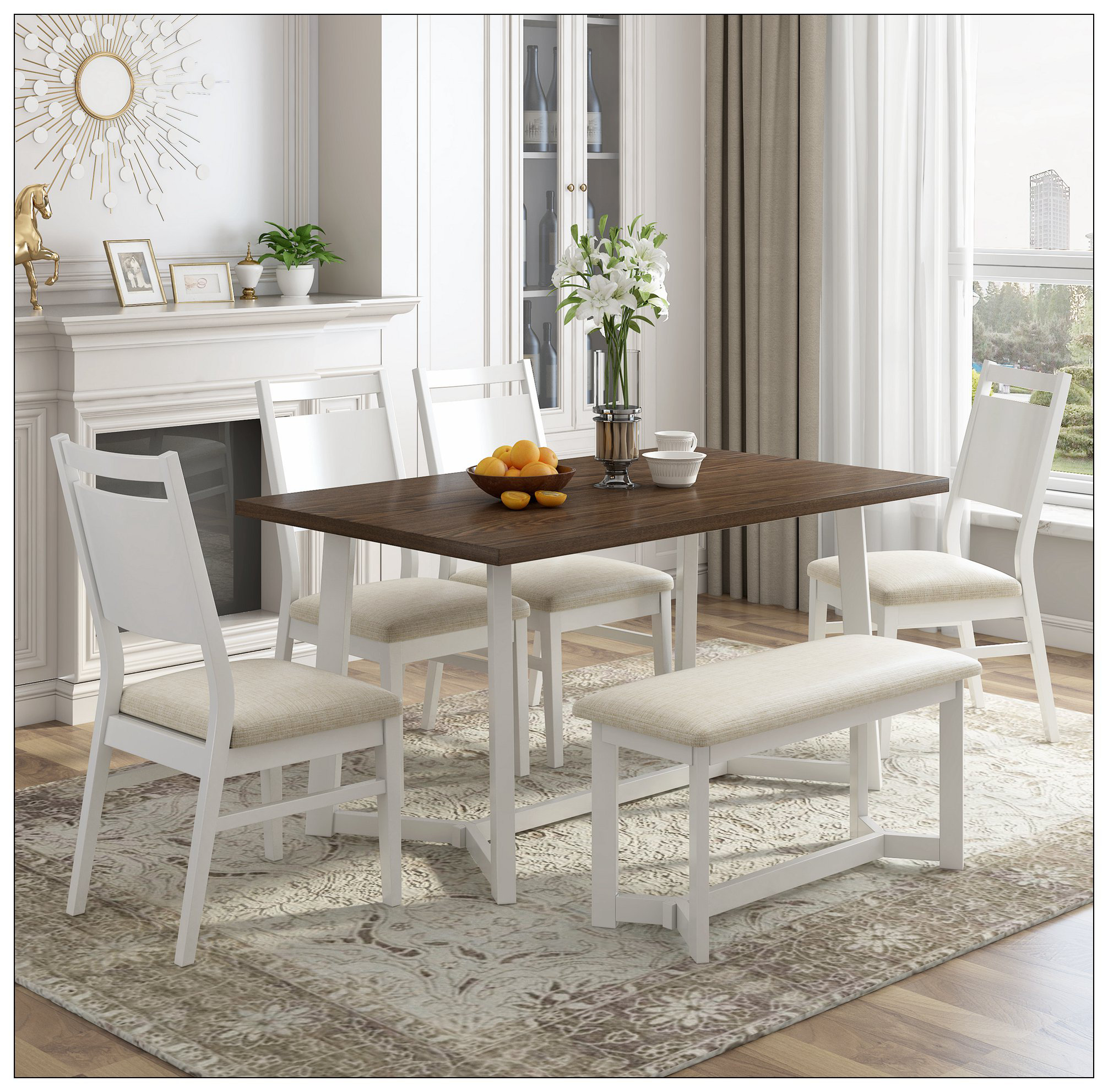 Red Barrel Studio® Riette 6 - Piece Trestle Dining Set | Wayfair