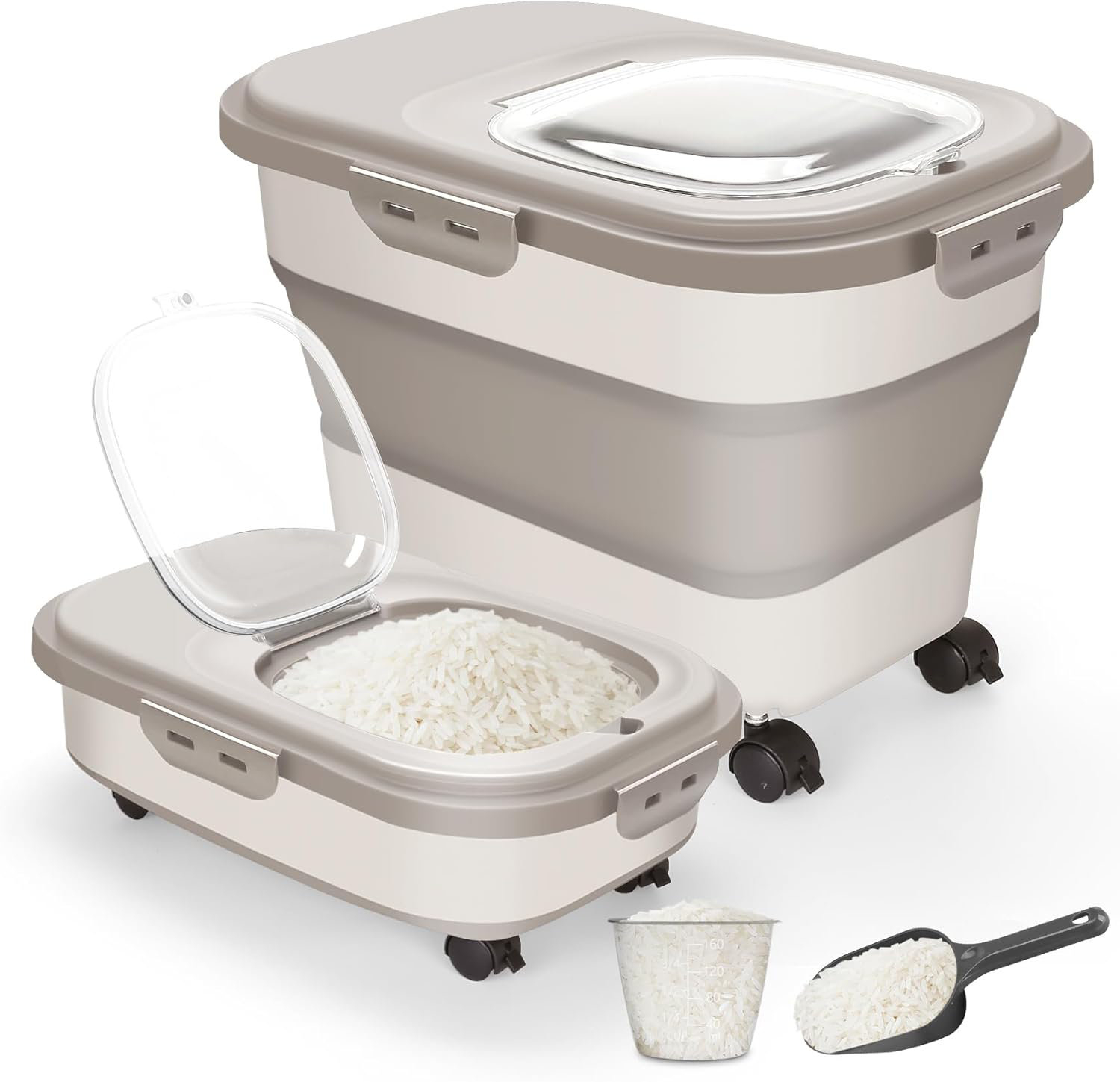 Zeki Shoggy Rice Storage Container, 20Lbs Flour Container, Airtight ...