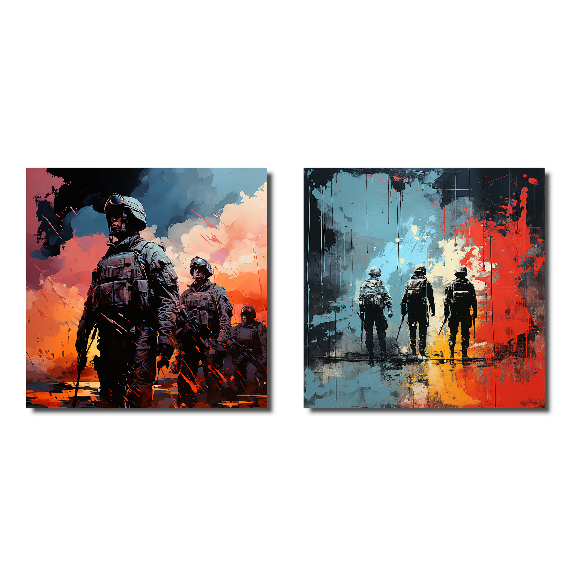 Latitude Run® Military Soldiers Harmony In Chaos - Military Square ...