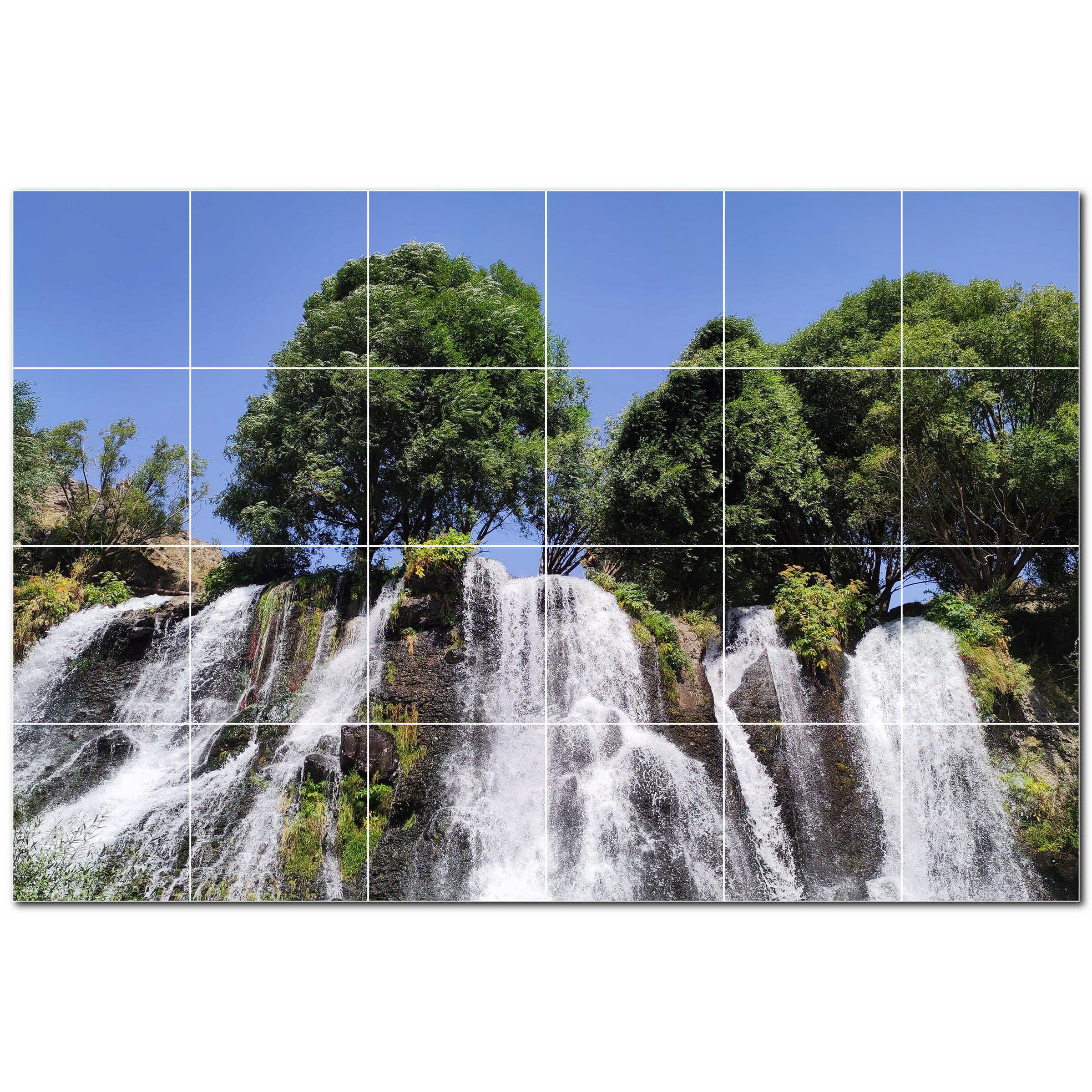 Picture-Tiles.com 36" x 24" Ceramic Waterfalls Photo Decorative Mural ...