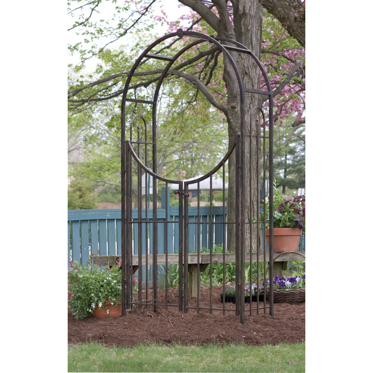 Lily Manor 17.27cm W x 17.27cm D Steel Arbour with Gate & Reviews ...