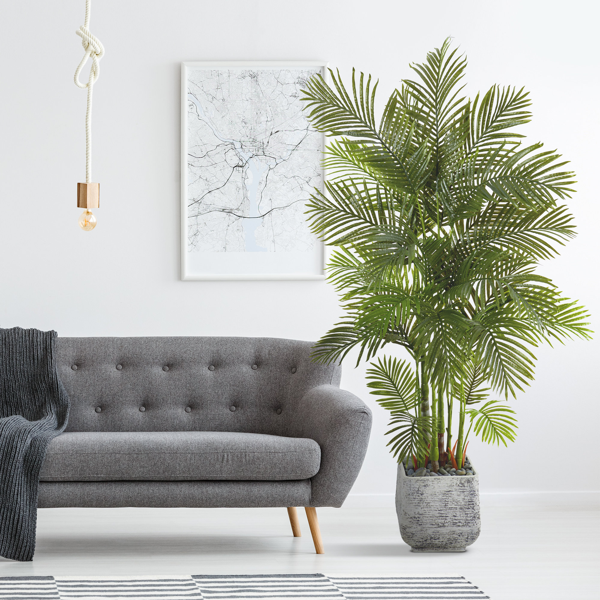 Bayou Breeze 75'' Faux Palm Tree in Planter | Wayfair