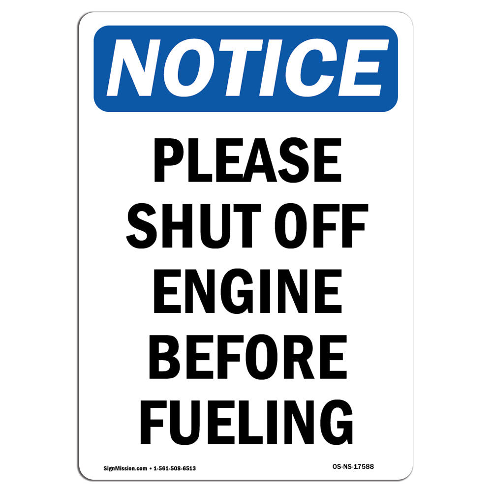 SignMission Please Shut off Engine Before Fueling Sign | Wayfair
