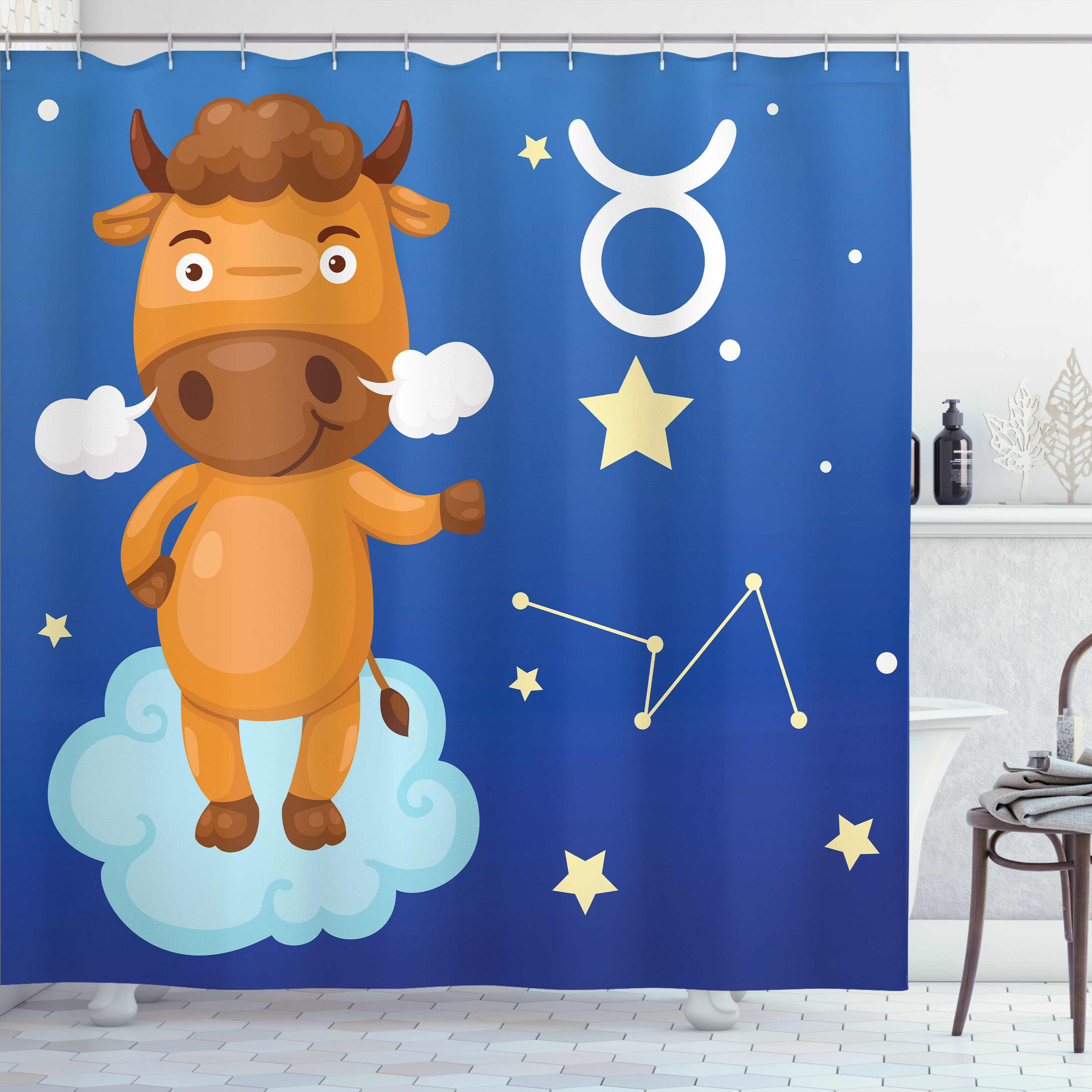George Oliver Zodiac Taurus Shower Curtain Bull on a | Wayfair