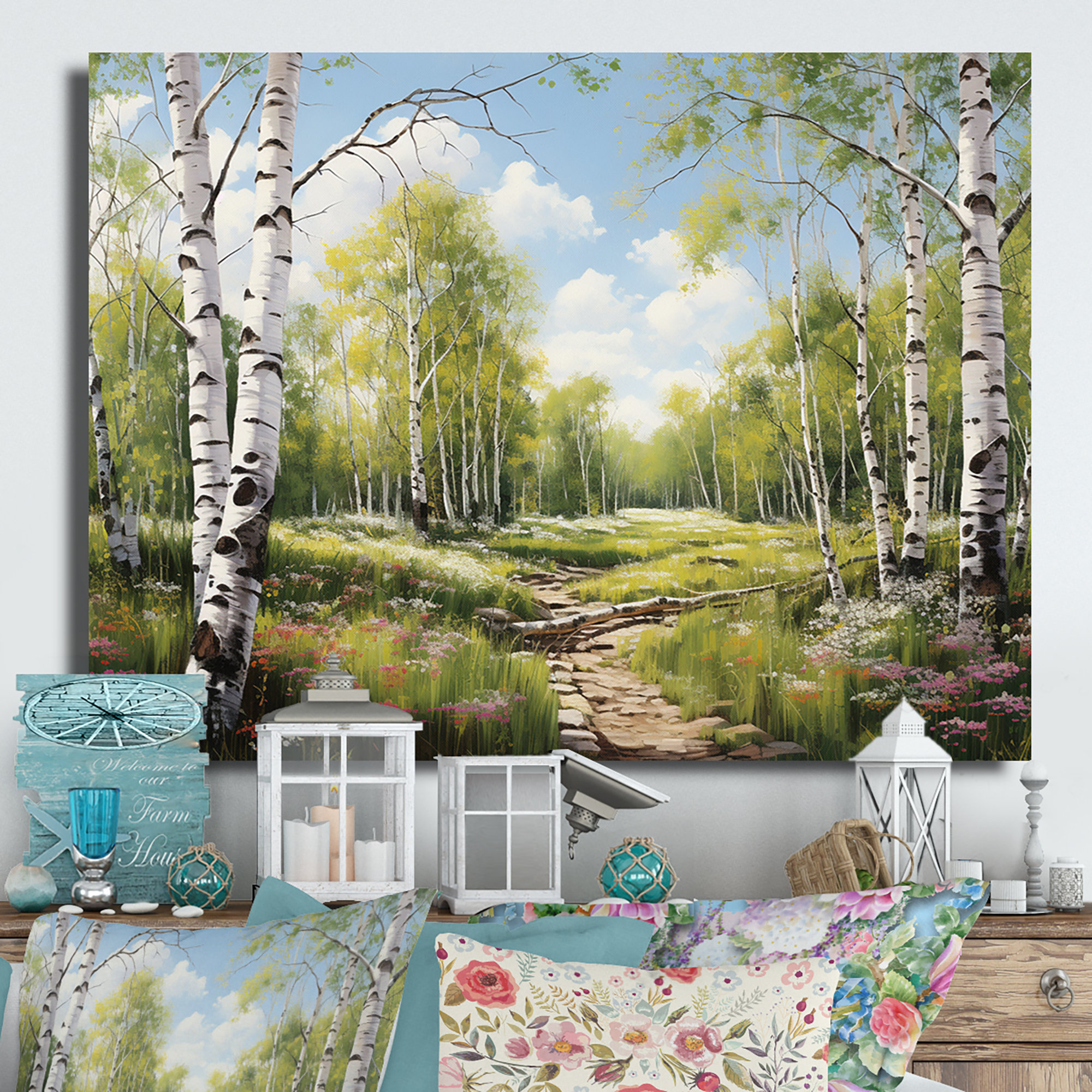 Loon Peak Birch Woods Spring Awakening III - Tree Birch Metal Wall Art ...