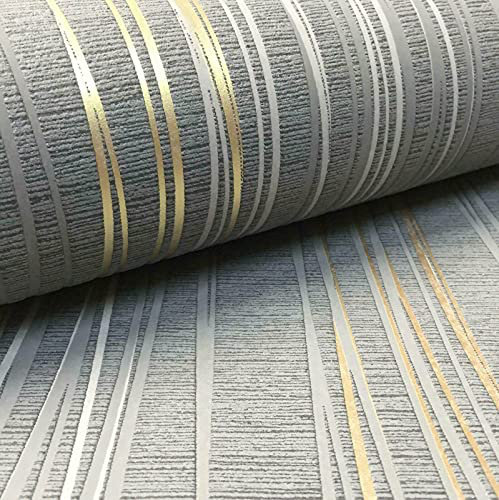 Metro Lane Amandaleigh Grey/Gold Textured Metallic Finish Wallpaper10m ...