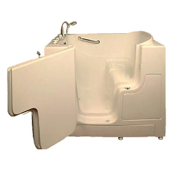 Avora Bath 52" L x 30" W Walk-In Left Soaker Bathtub with Faucet ...