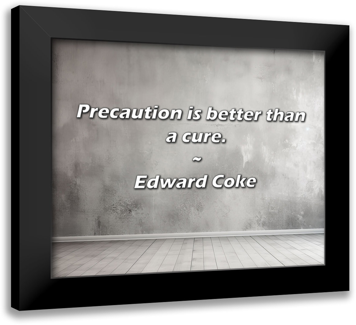 Trinx Edward Coke Quote: Precaution is better than a cure. | Wayfair