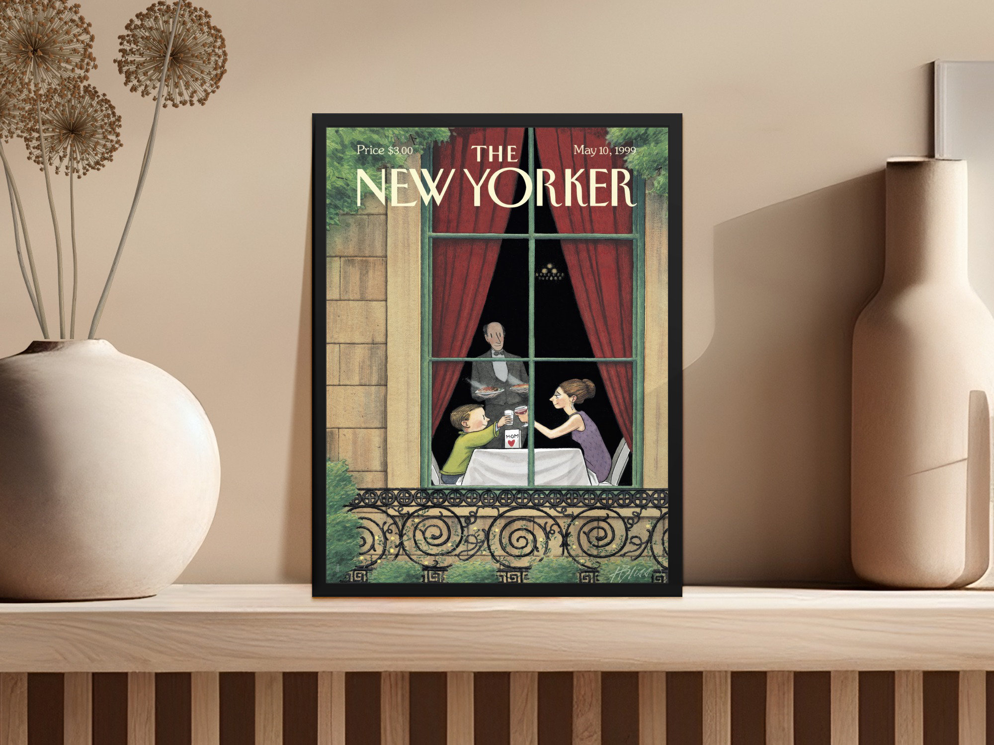 Lark Manor The New Yorker May 10 1999 Mother's Day Cover Framed Poster ...