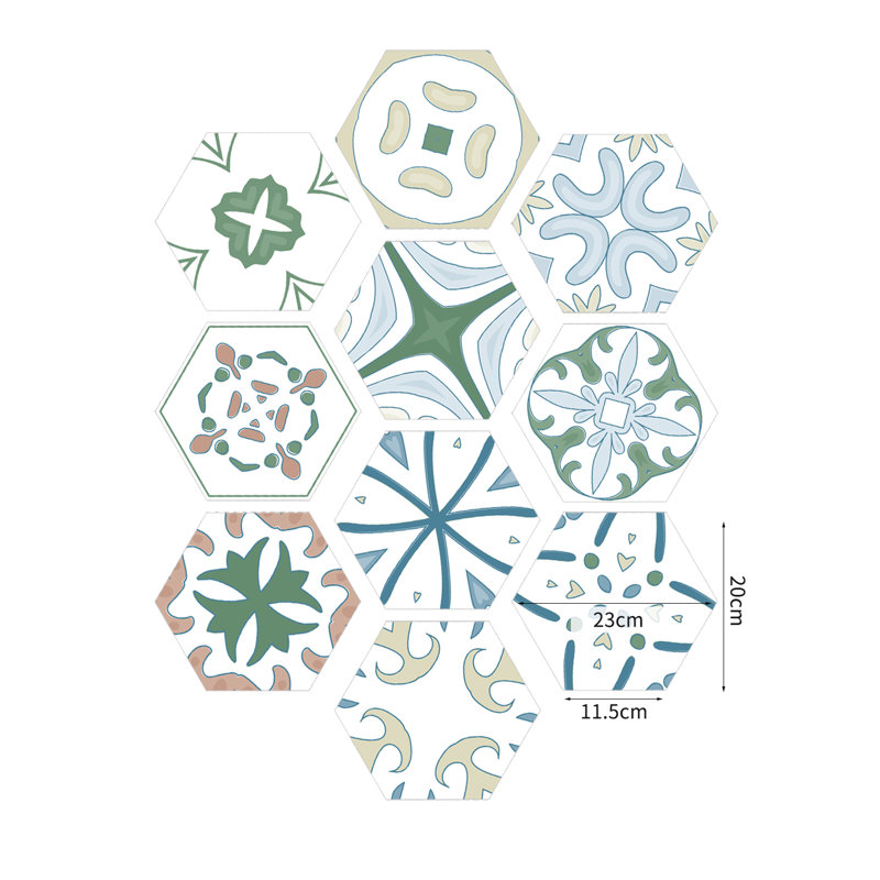 World Menagerie Seamless Hexagon Floor Decal | Wayfair