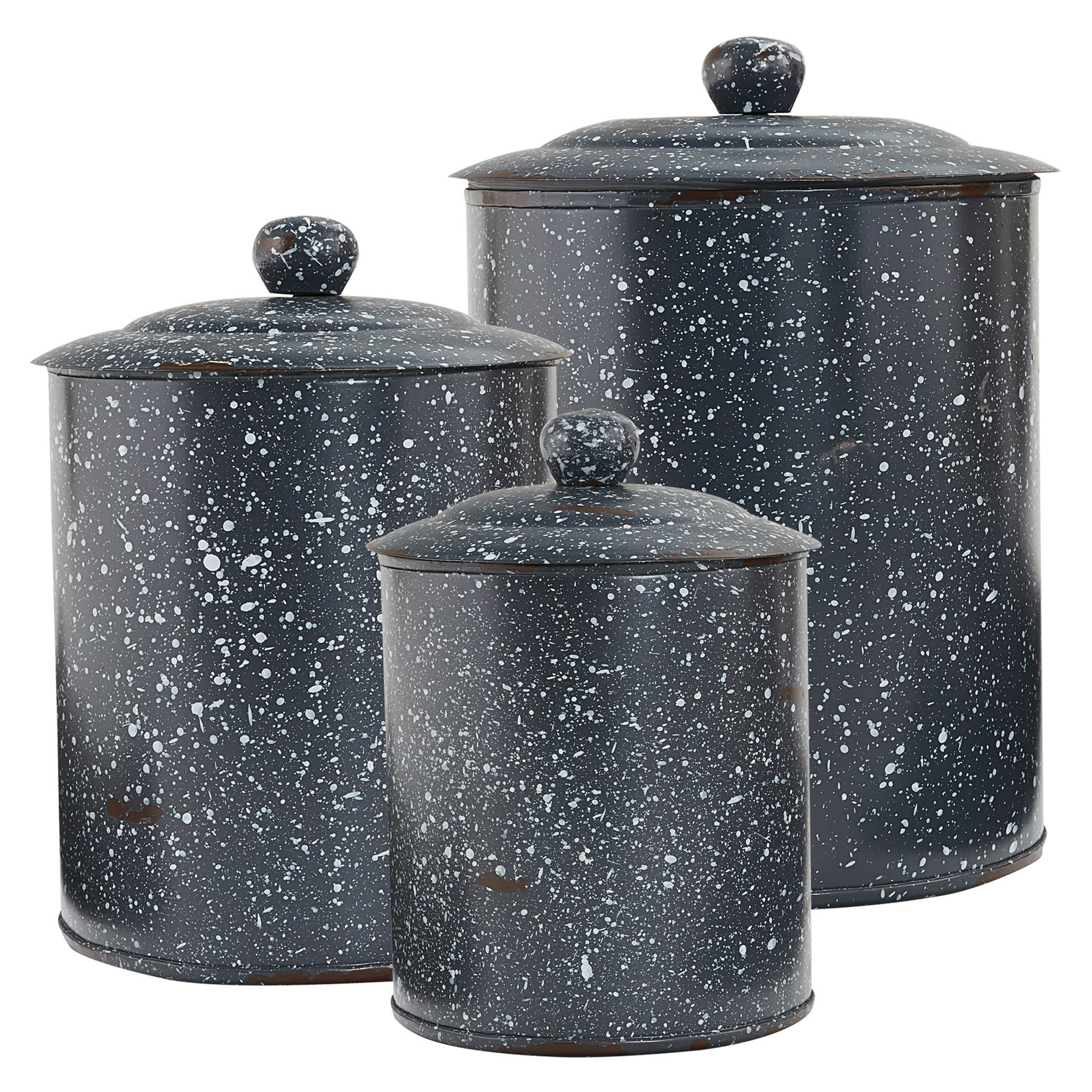 Brayden Studio® Granite Enamelware Canisters Set Red | Wayfair