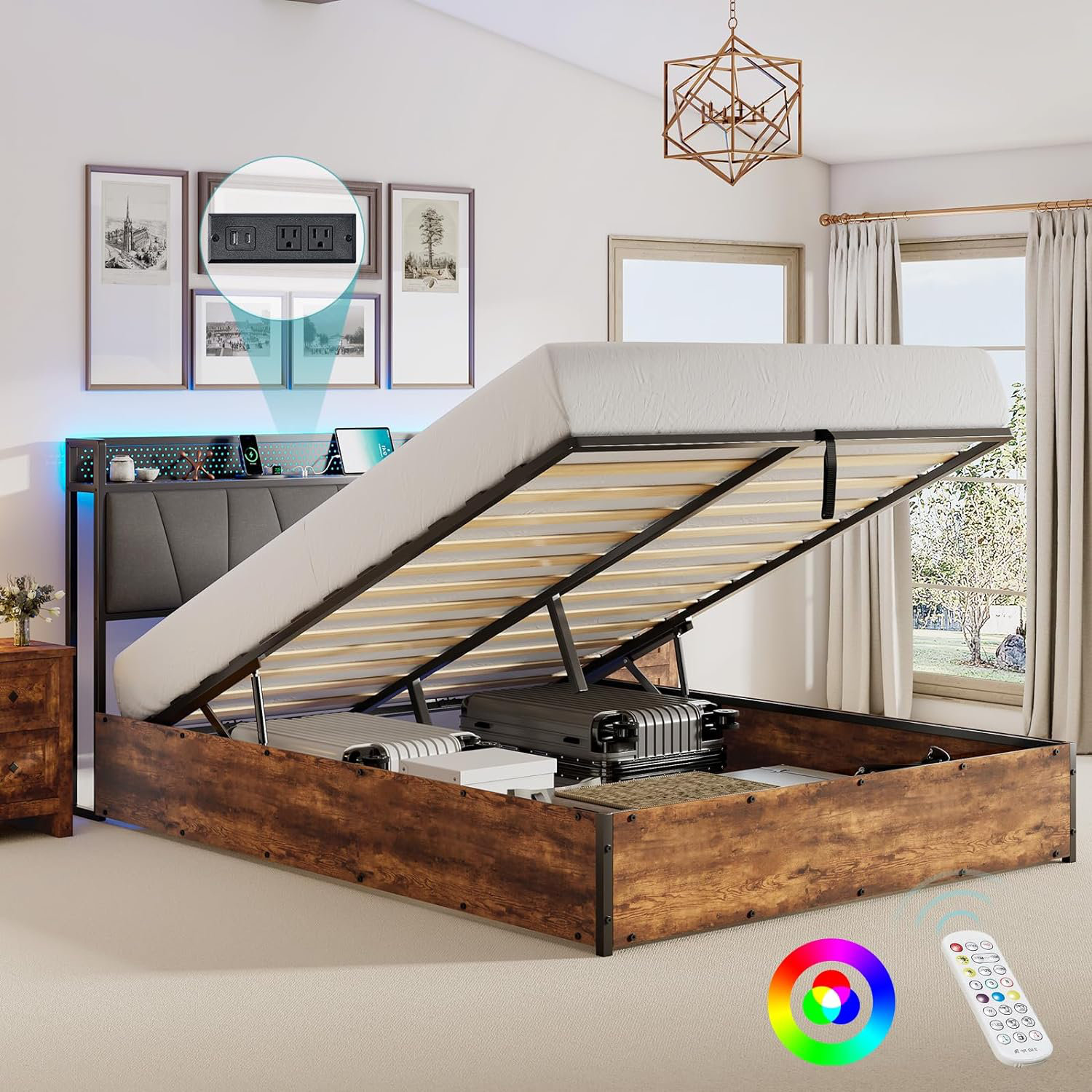 17 Stories Ezion Upholstered Slat Storage Bed & Reviews | Wayfair