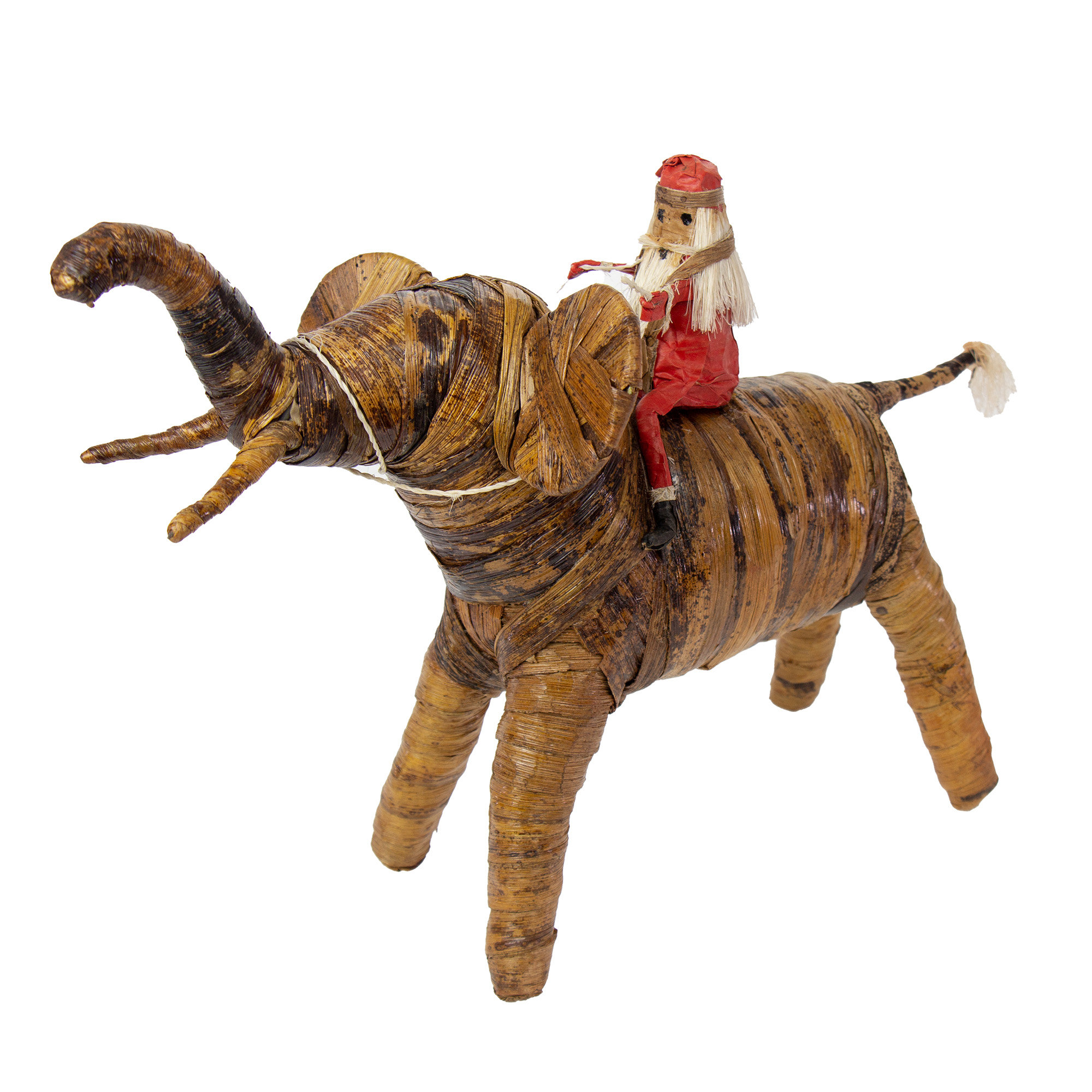 The Holiday Aisle® Banana Fiber Santa Riding Elephant Safari Animal ...