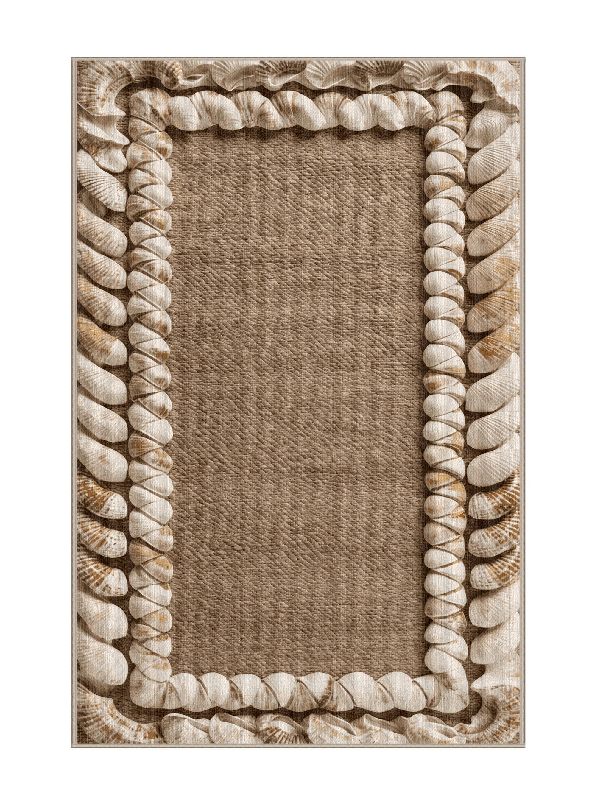 Longshore Tides Washable Whelk Shell Border Coastal Area Rug | Wayfair