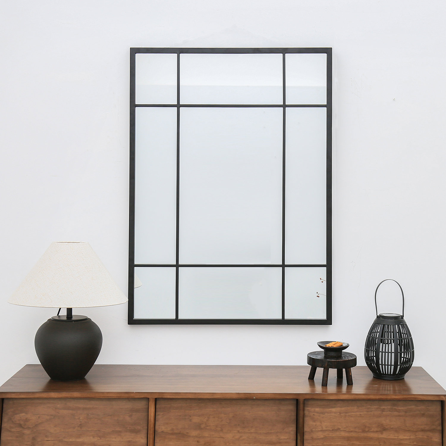 Latitude Run® Rectangle Metal Wall mirror, Window Pane Mirror - Wayfair ...