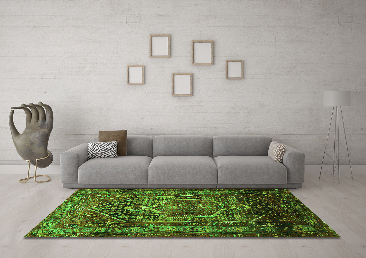 Bungalow Rose Traditional 669 Green Machine Washable Area Rugs | Wayfair