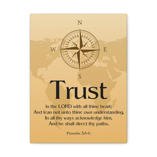 Trinx Proverbs 3:6 Compass Brown Bible Verse Chapter Canvas Christian ...