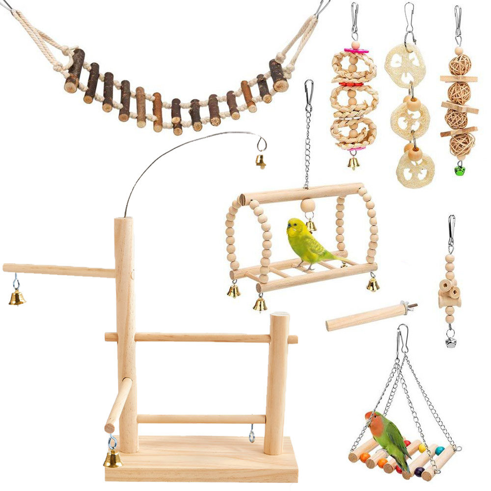 UMMA, LLC Bird Play Gym With 8 Pcs Bird Toys - Wayfair Canada