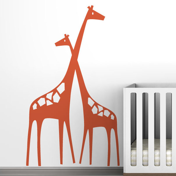 LittleLion Studio Baby Zoo Mom and Baby Giraffe Wall Decal - Wayfair Canada