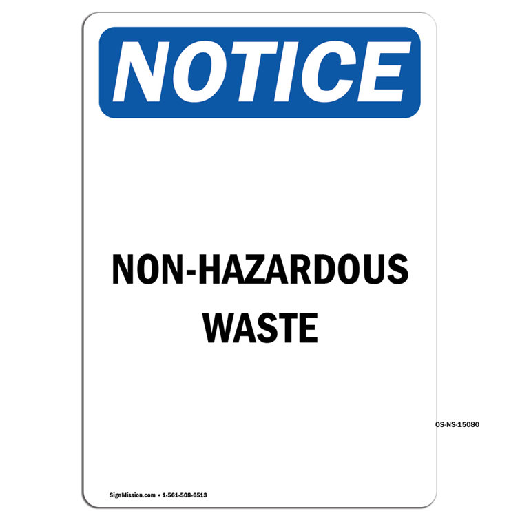SignMission Non-Infectious Waste Sign | Wayfair