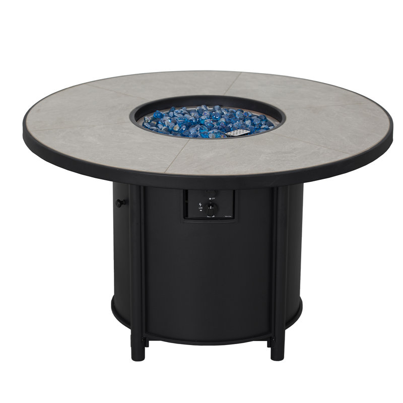 Latitude Run® 42 In. W Steel Round Propane Fire Pit | Wayfair