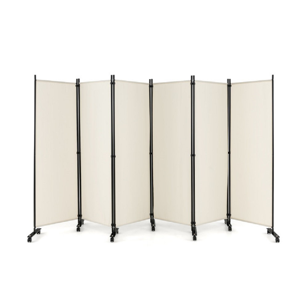Symple Stuff Mesilla 132" W x 68" H 6 - Panel Metal Folding Room ...