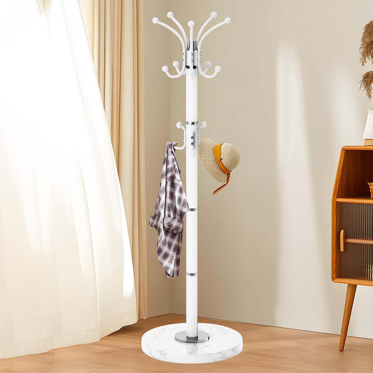 Lark Manor Metal Heavy Duty Coat Rack Stand, Modern 360° Roraty ...