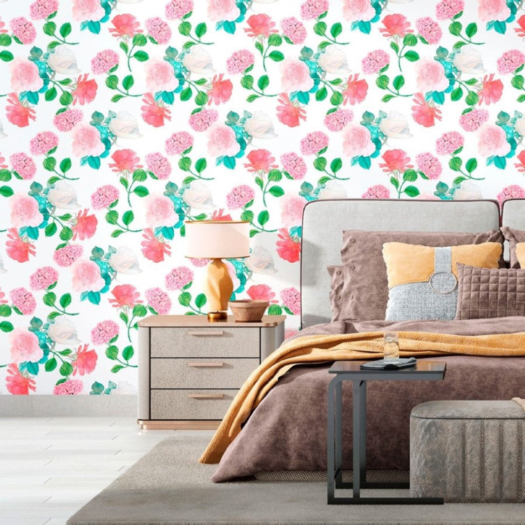 House of Hampton® Delbis Peel & Stick Floral Roll | Wayfair
