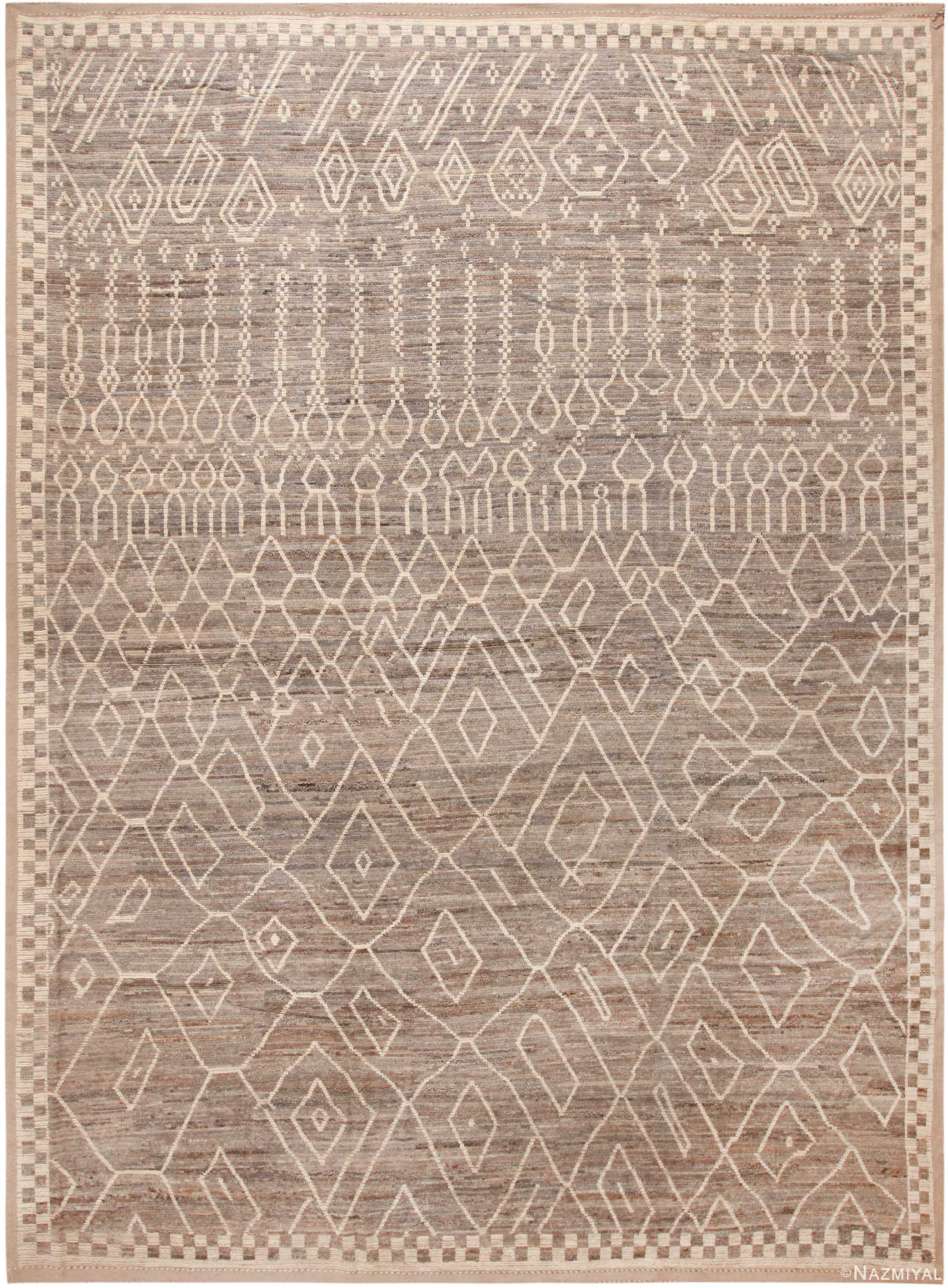 Nazmiyal Collection One-of-a-Kind Large Primitive Tribal Design Modern ...