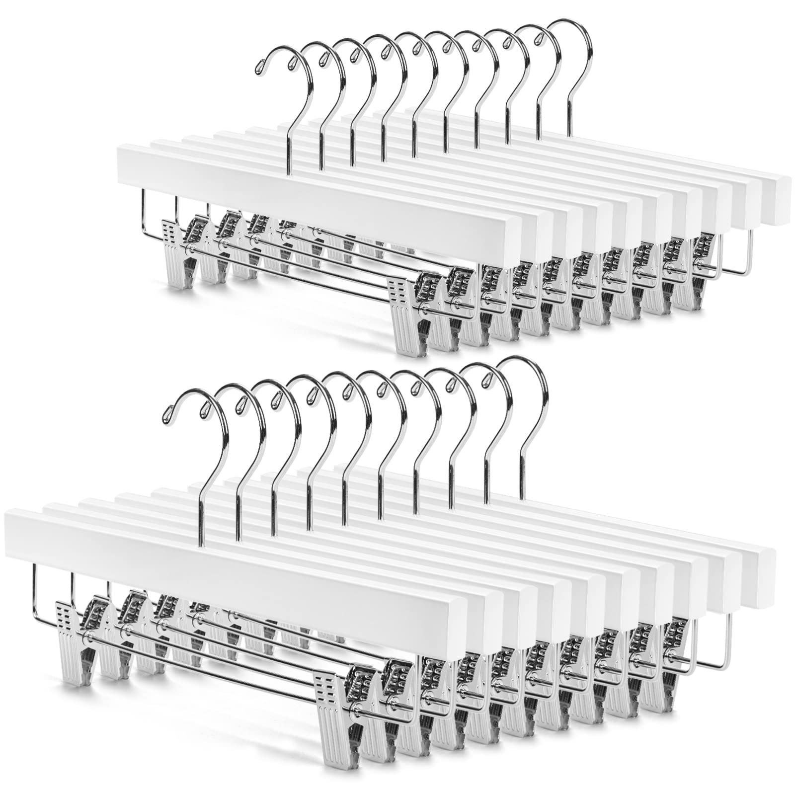 Rebrilliant Deluxe Wooden Pants Hangers Solid Wood Bottom Jeans Hanger ...